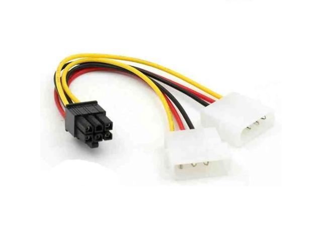 16cm ATX IDE Molex Power Dual 4 To 6-Pin PCI Express PCIe Video Card Adapter Cable Accessories ...