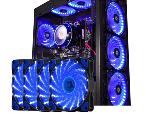 SA 120mm PC Cooling Computer 16dB Ultra Silent 15 LEDs Case Fan ...