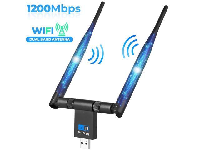 Wireless USB WiFi Adapter for PC - Hannord 802.11AC 1200Mbps Dual 5Dbi ...