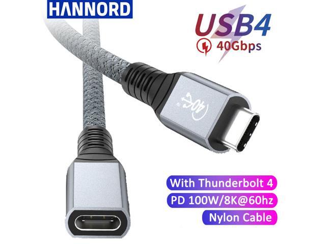 Hannord Thunderbolt 4 USB C Extension Cable USB4 Extend 40Gbps Charging ...