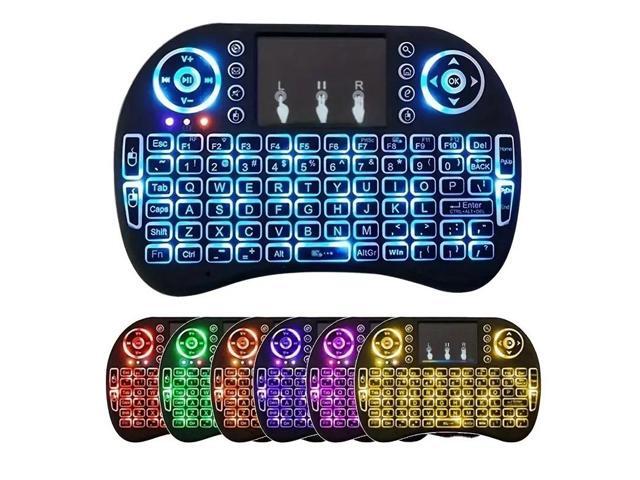 Hannord Wireless Mini Keyboard Remote Control Touchpad Mouse Combo Controller with RGB Backlit ...