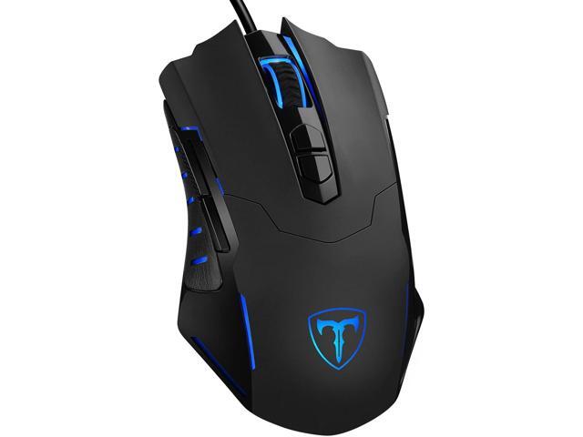 PICTEK Gaming Mouse Wired [7200 DPI] [Programmable] [Breathing Light] Ergonomic Game USB ...