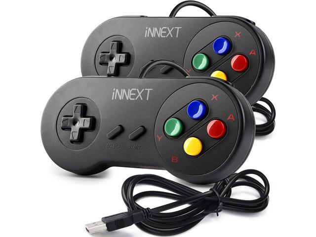 2 Pack SNES Retro USB Controller Gamepad Joystick, USB PC Super Classic ...