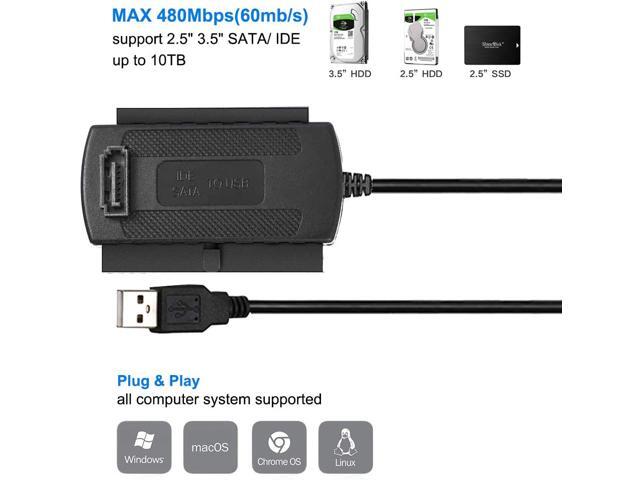 SATA PATA IDE Hard Drive to USB Adapter Converter Cable for Disk HDD ...