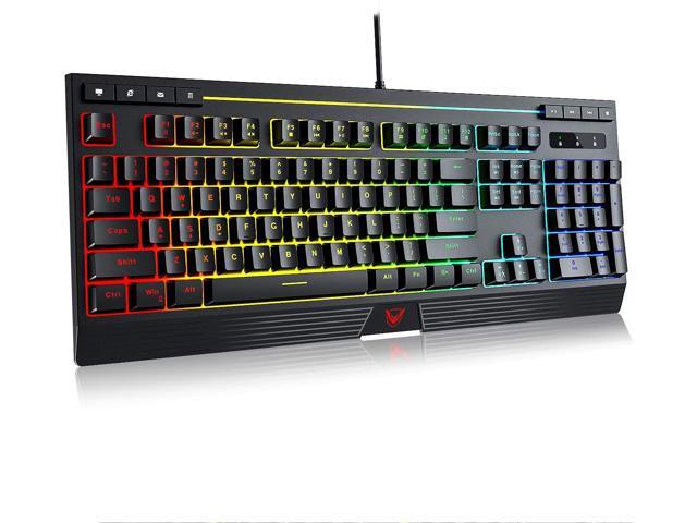 RGB Gaming Keyboard, 8 Individual Multimedia Keys, Wired Adjustable ...