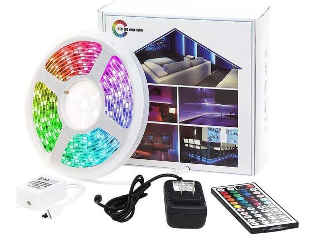 Led Strip Lights,Waterproof 20ft with 44 Keys IR Remote and 12V Power ...