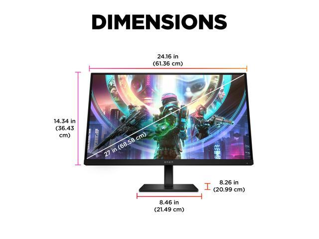 OMEN by HP 27 inch QHD 240Hz Gaming Monitor - OMEN 27qs 27" QHD (2560 x ...