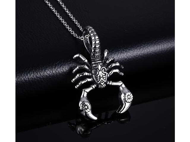 Scorpio Necklace Large Heavy Stainless Steel Men Zodiac Constellation ...
