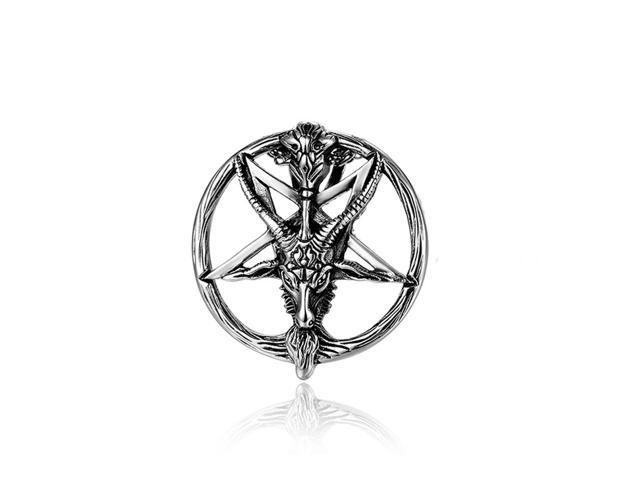 Men Women Stainless Steel Baphomet Satanic Rams Goat Necklace Inverted ...