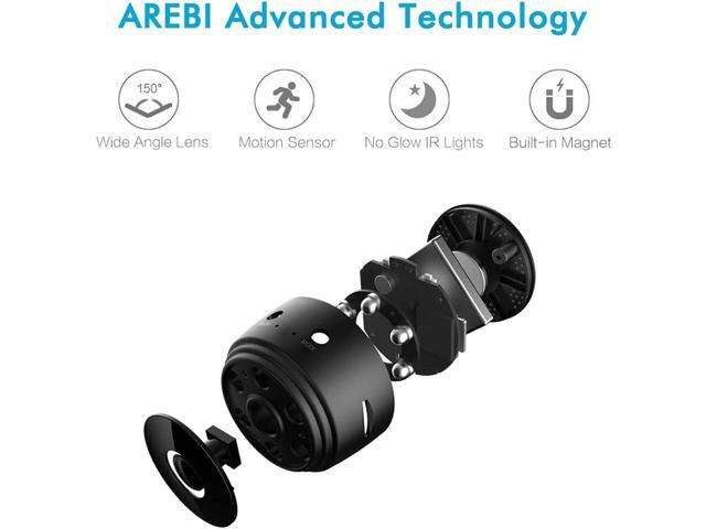 Hidden Cameras for Home Security, AREBI 1080p HD Mini Spy Camera Wi-Fi ...