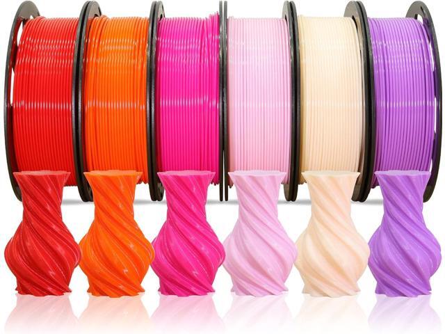 Mika3d 1.75mm Normal Redish PLA 6 Colors Bundle: Beige, Pink, Purple ...