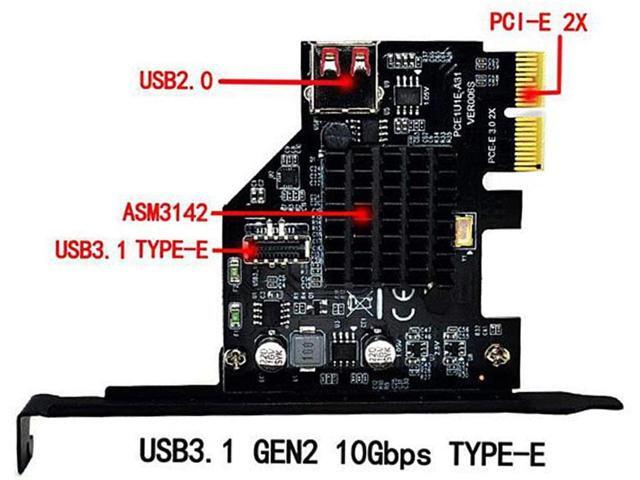 PCI-E to Type E Express Card, USB 3.1 Front Type-E Expansion Card PCI-E ...
