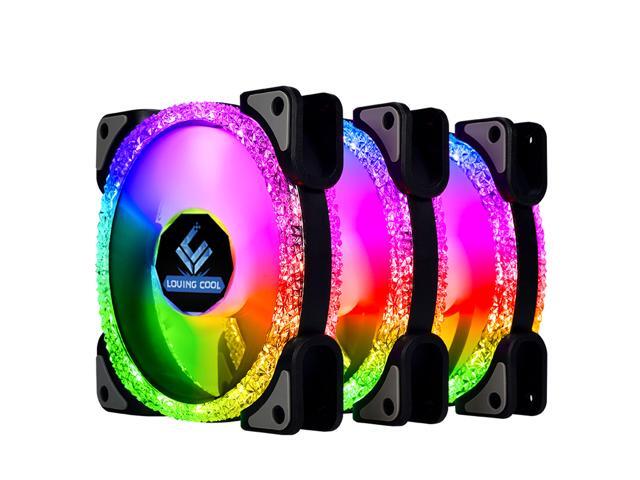 3 Pack RGB Case Fan 12cm + Remote Controller, Computer 120mm Cooling ...