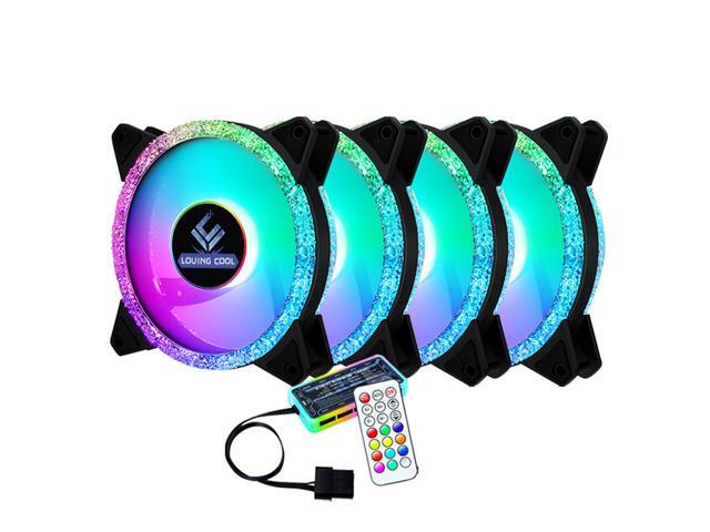 4 Pack RGB Case Fan 12cm + Remote Controller, Computer 120mm Cooling ...