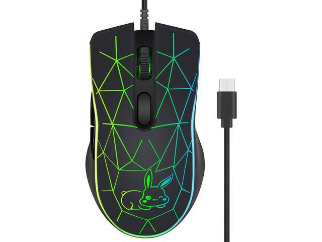 Wired USB C Gaming Mice with USB Adapter, Wired Gaming Mouse with 4 ...