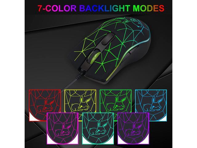 Wired USB C Gaming Mice with USB Adapter, Wired Gaming Mouse with 4 ...