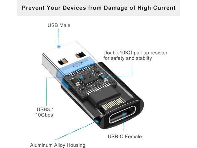USB 3.2 to USB C Adapter, USB Type C Male to USB 3.0 Female Adapter (4 ...