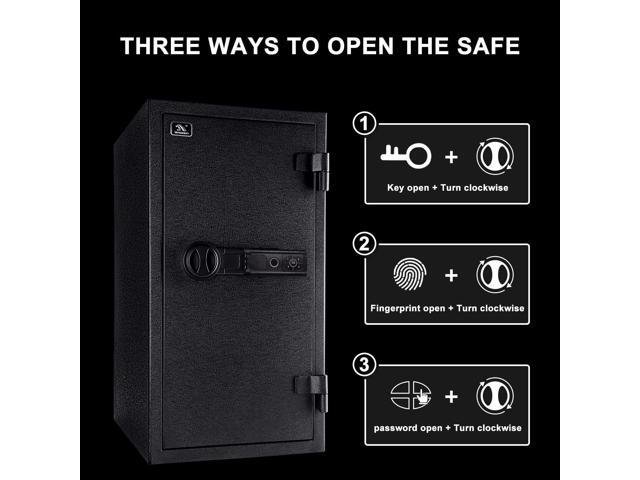 TIGERKING 3.47 Cubic Feet Fireproof Safe, Safe Box with Fingerprint ...