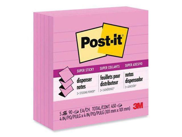 Post-it Pop-up Notes Super Sticky Pop-up Notes Refill Lined 4 x 4 Neon ...