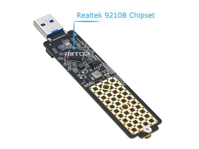 M.2 NGFF NVMe to USB Adapter Converter, RIITOP M2 SSD to USB 3.0 Reader, Compatible with Both B ...