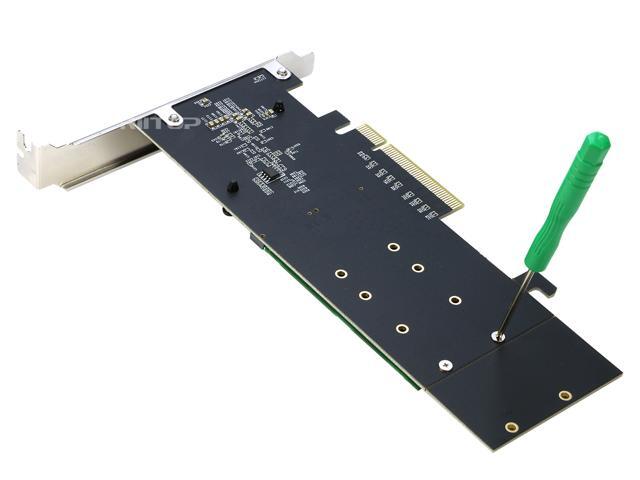 Dual NVMe PCIe Adapter, RIITOP M.2 NVMe SSD to PCI-e 3.1 x8/x16 Card Support M.2 (M Key) NVMe ...