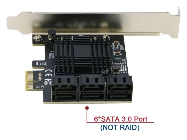 SATA Expansion Card 6Port, RIITOP PCI-e x1 to SATA Hard Drive ...