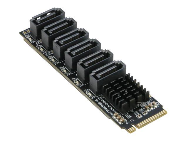 NVMe M.2 to 6 Sata Adapter Card, Internal 6 Port SATA III 6GB/s M.2 M ...