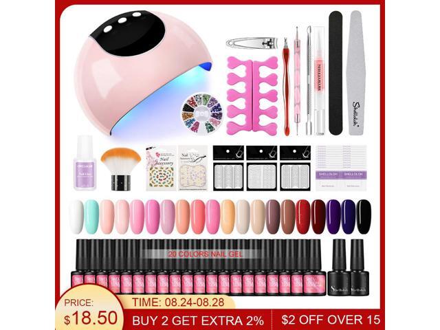 7ML Manicure Set Nail Gel Polish Kit Varnish Nail Art Sets UV Lamp Nail ...