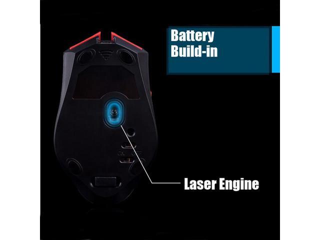 AZZOR Rechargeable Wireless Illuminate Computer Mouse Mice Gaming 2400 DPI 2.4G FPS Gamer ...