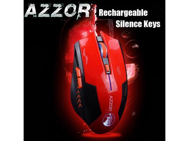 AZZOR Rechargeable Wireless Illuminate Computer Mouse Mice Gaming 2400 ...
