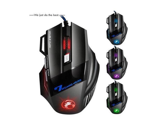 X7 Professional Wired RGB Gaming Mouse 7 Button 4 Gear 2400 DPI LED ...