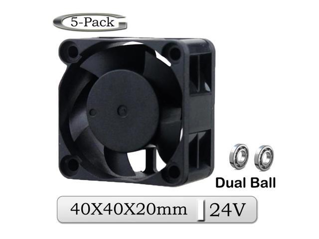 5Pcs DC 24V 40x40x20mm 4cm Dual Ball Bearing Brushless Radiator Cooling ...
