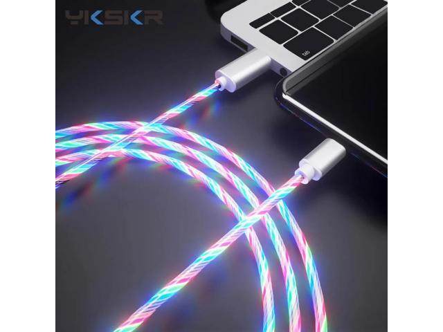 Glowing Cable Mole Phone Charging Cable LED Micro USB Type C lighting ...