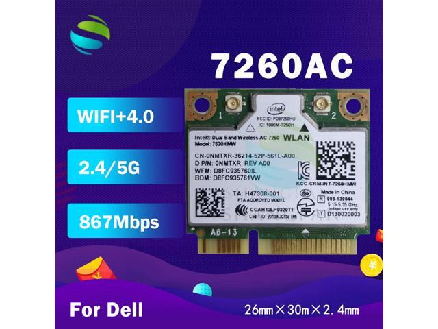 Adapter For Intel Dual Band Wireless-AC 7260 7260HMW 7260AC half Mini PCI-e +BT4.0+867Mbps ...