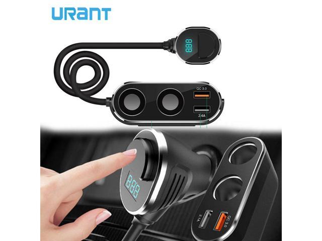 Dual USB Port 2 Way Auto Car Cigarette Lighter Socket Splitter Charger ...
