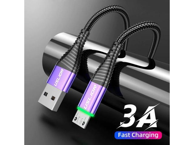 Phone Cable Data 3.0A Fast Charging Cable Cord With Green Android ...