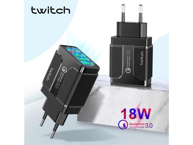3A Quick Charge 3.0 USB Charger EU Plug 4 Ports LED Wall Charger For ...