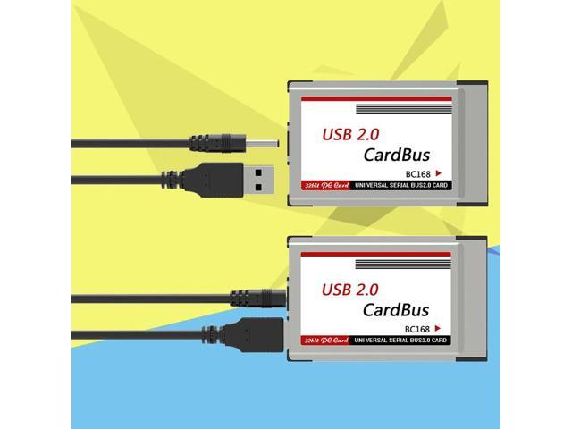 PCMCIA to USB 2.0 CardBus Converter 2-Ports PCI ExpressCard Adapter ...
