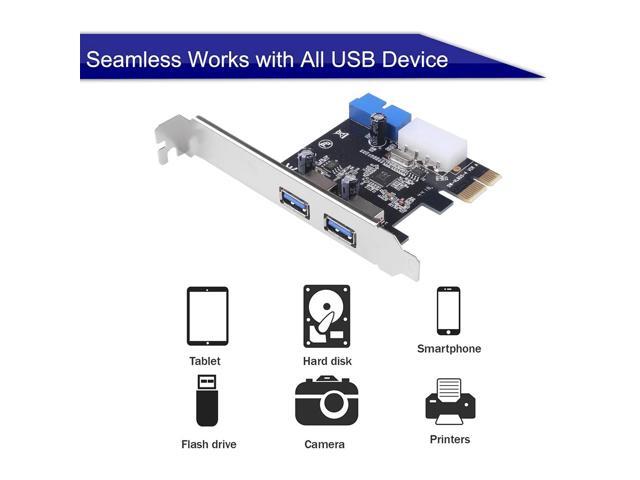 KEBIDU 2 Ports PCI Express USB 3.0 Front Panel with Control Card ...