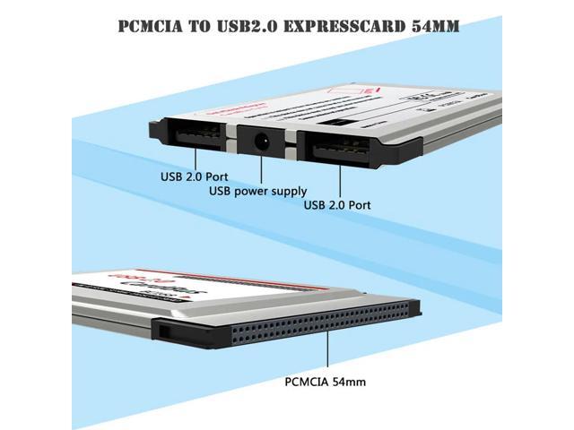 PCMCIA to USB 2.0 CardBus Converter 2-Ports PCI ExpressCard Adapter ...