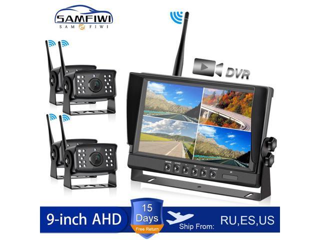 9 inch Wireless Car Monitor 4ch Quad DVR Dash Monitors Display IPS ...