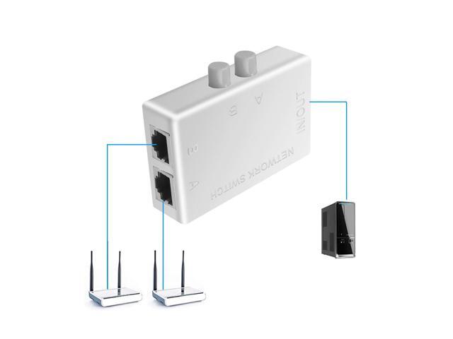 Mini 2 Port AB Manual Network Switcher 2 In 1 1 In 2 RJ45 Network ...
