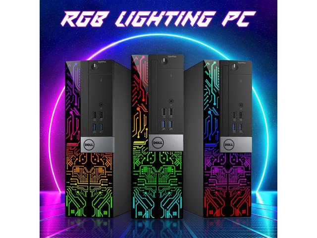 Refurbished: Dell OptiPlex Desktop Customized RGB Lights Computer Intel ...