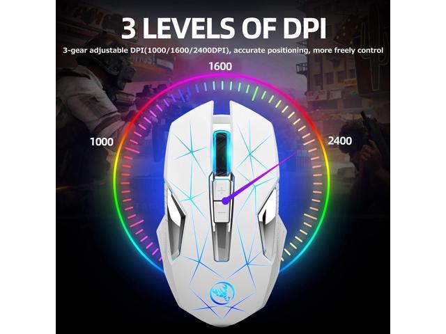 HXSJ T300 Ergonomic Colorful 600mAh Rechargeable Wireless Mouse with ...