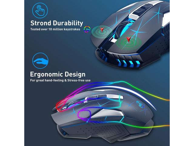 HXSJ T300 Ergonomic Colorful 600mAh Rechargeable Wireless Mouse with ...