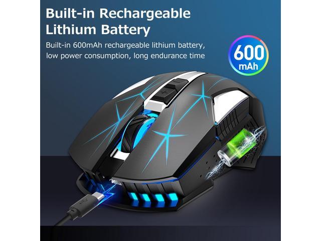 HXSJ T300 Ergonomic Colorful 600mAh Rechargeable Wireless Mouse with ...