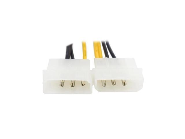 6 inch 2 x Molex 4 pin to 8-Pin PCI Express Video Card Pci-e ATX PSU Power Converter Cable ...