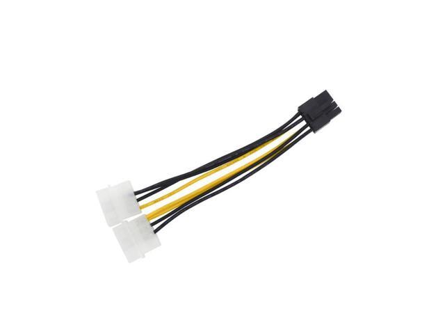 6 inch 2 x Molex 4 pin to 8-Pin PCI Express Video Card Pci-e ATX PSU Power Converter Cable ...