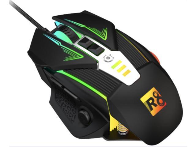 ReeGee R8 RGB Gaming Mouse, 7200 DPI Wired Optical Mouse with 6 ...