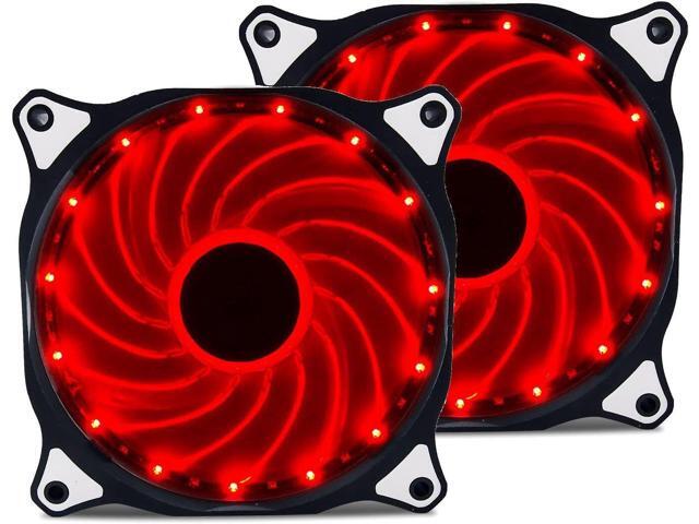 Lot 2 Red LED 120mm Case Fan PC Computer Case Cooling Fan for PC Cases ...